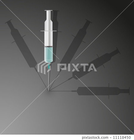 Background of addiction. Drug syringe and shadows. - Stock Illustration ...