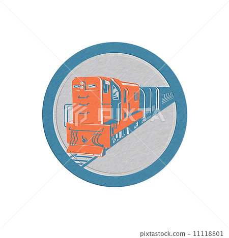 Metallic Diesel Train Circle Retro - Stock Illustration [11118801] - PIXTA