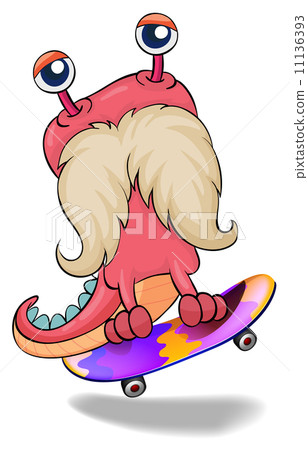A monster skating - Stock Illustration [11136393] - PIXTA