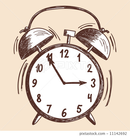 Alarm Clock Sketch Alarm Clock Hand Drawn Vector Line Art Out, Lock
