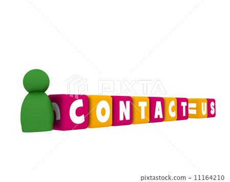 3d character with contact us-插圖素材 [11164210] - PIXTA圖庫