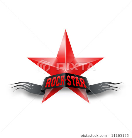 Red star with Rock Star banner - Stock Illustration [11165155] - PIXTA