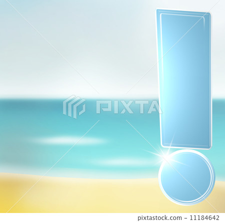 Beach with exclamation mark - Stock Illustration [11184642] - PIXTA