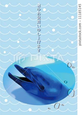 Wave pattern and dolphin's hot weather sympathy - Stock Illustration ...