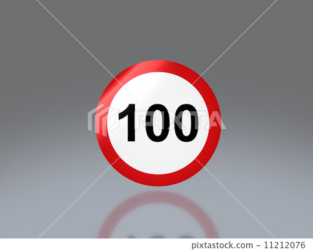 road sign Speed limit 100 - Stock Illustration [11212076] - PIXTA