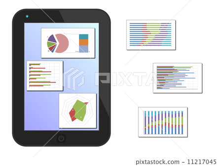 Tablet and graph - Stock Illustration [11217045] - PIXTA