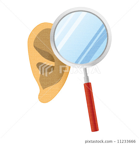 Ear and magnifying glass - Stock Illustration [11233666] - PIXTA