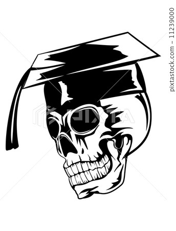 skull in graduation cap - Stock Illustration [11239000] - PIXTA