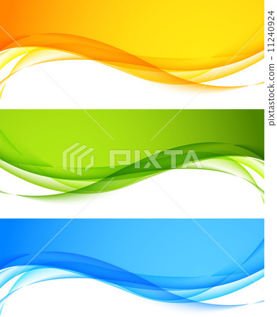 Set of wavy banners - Stock Illustration [11240924] - PIXTA