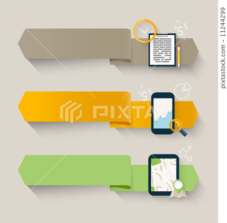 Set of banners with icons - Stock Illustration [11244299] - PIXTA