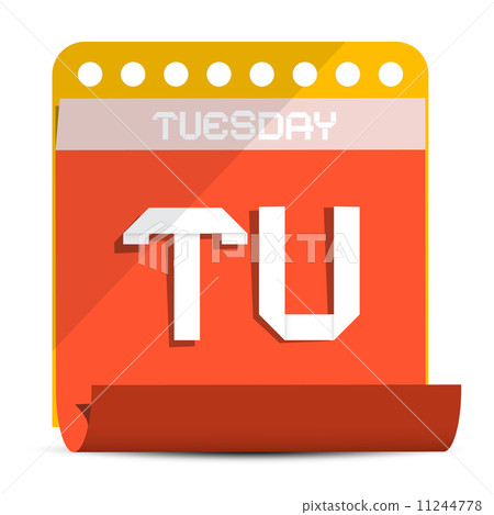 Tuesday Vector Paper Calendar Illustration - Stock Illustration ...