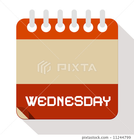 Wednesday Vector Paper Calendar Illustration - Stock Illustration ...