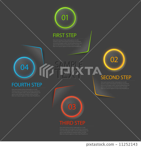 One two three four - flat vector progress icons... - Stock Illustration ...