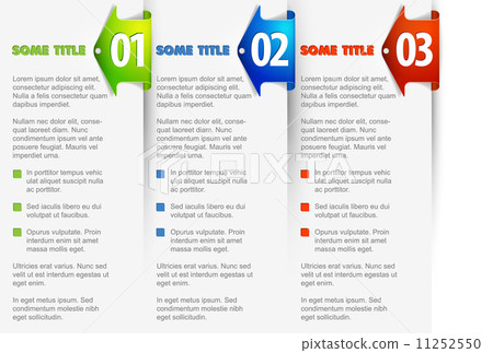 One two three - vector options with arrows... - Stock Illustration ...