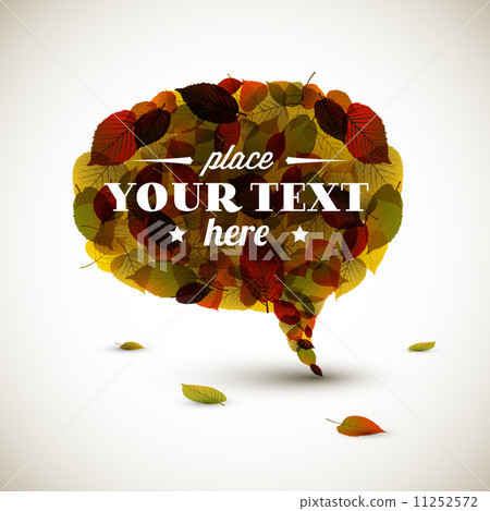 Speech bubble made of autumn leafs - Stock Illustration [11252572] - PIXTA