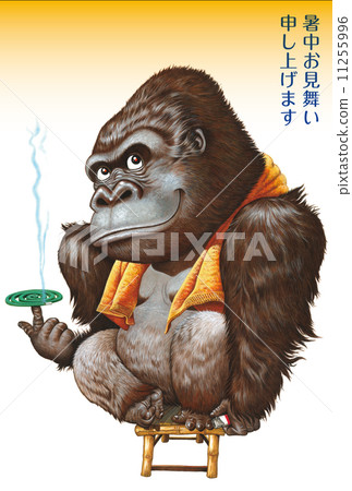 Hot summer ceremony of the boiling gorilla and... - Stock Illustration ...