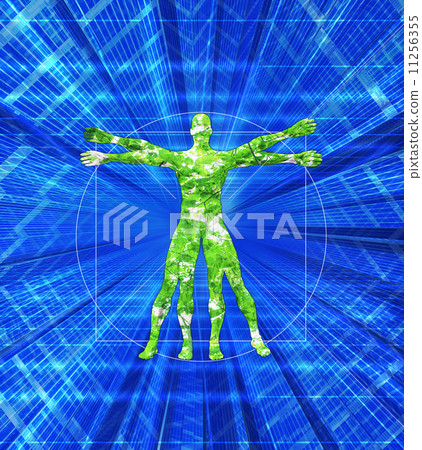 Images of the fresh green human body and... - Stock Illustration ...