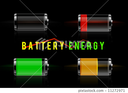Glossy transparent battery level indicator - Stock Illustration ...