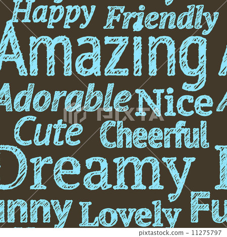 Vector sketch letters, words seamless pattern - Stock Illustration ...