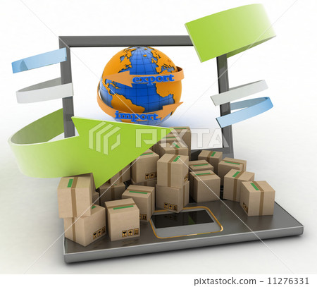 Import and export arrow around earth for business - Stock Illustration ...