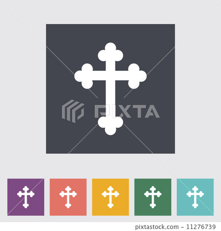 Cross single flat icon. - Stock Illustration [11276739] - PIXTA