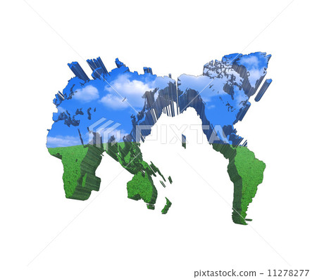 Prairie world map - Stock Illustration [11278277] - PIXTA