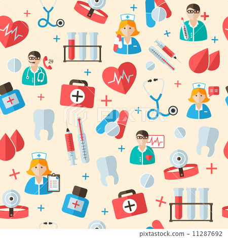 Medical seamless pattern background - Stock Illustration [11287692] - PIXTA