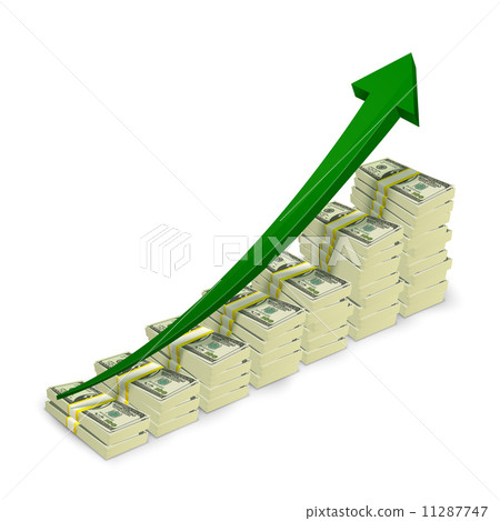 Money banknotes stacks rising graph - Stock Illustration [11287747] - PIXTA