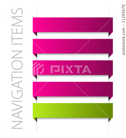 modern pink navigation items on white-插圖素材 [11295678] - PIXTA圖庫