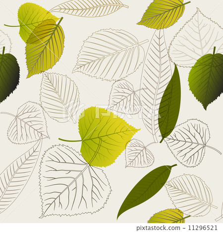 Spring leafs abstract seamless pattern - Stock Illustration [11296521 ...