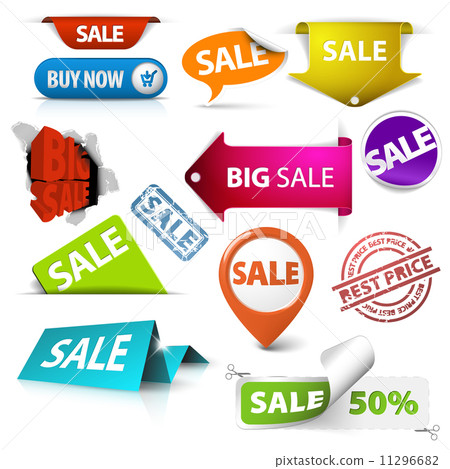 Vector Collection of colorful sale elements - Stock Illustration ...