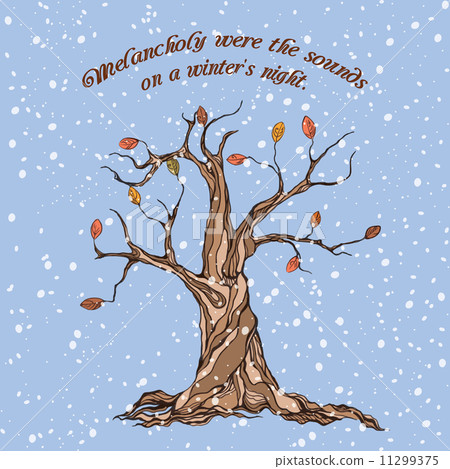Winter tree poster - Stock Illustration [11299375] - PIXTA
