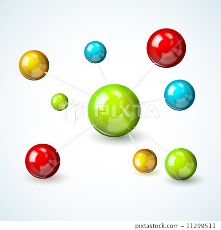 Colored molecule model concept - Stock Illustration [11299511] - PIXTA