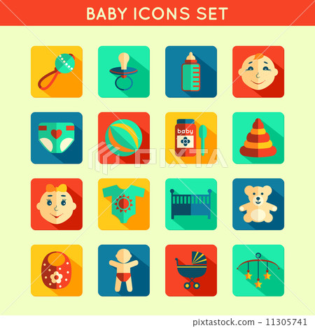 Baby Child Icons Set - Stock Illustration [11305741] - PIXTA