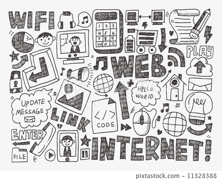 doodle internet web background - Stock Illustration [11328388] - PIXTA