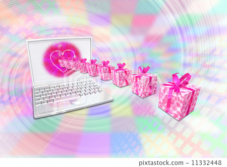 Internet mail order on a personal computer /... - Stock Illustration ...
