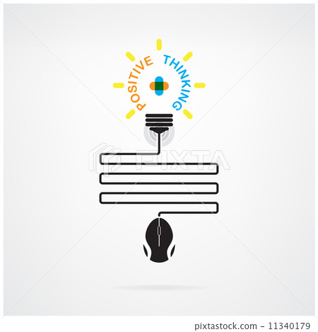 Creative light bulb idea and positive thinking... - Stock Illustration ...
