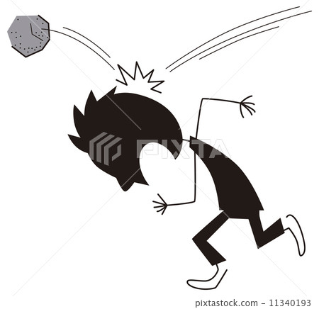 A man stone hit - Stock Illustration [11340193] - PIXTA