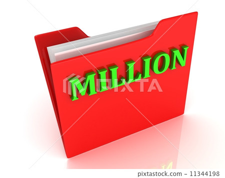 MILLION bright green letters on a red folder - Stock Illustration ...