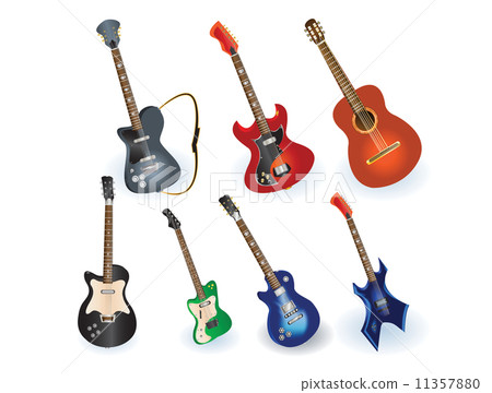 acoustic and electric guitars set - Stock Illustration [11357880] - PIXTA