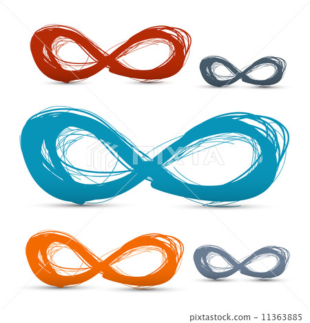 Hand Drawn Vector Paper Infinity Symbols Set - Stock Illustration ...