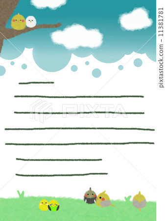 Bird memo blue sky - Stock Illustration [11381781] - PIXTA