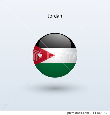 Jordan round flag. Vector illustration. - Stock Illustration [11387167 ...