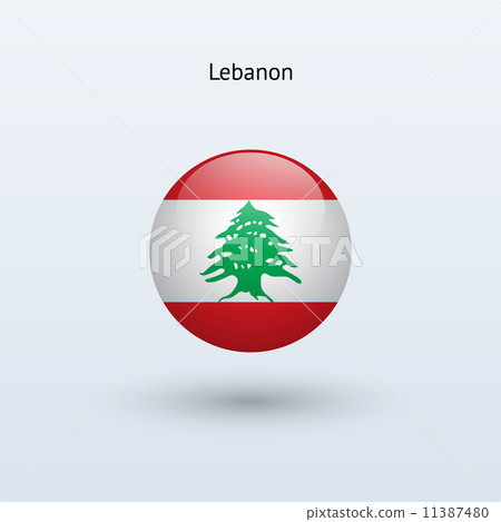 Lebanon round flag. Vector illustration. - Stock Illustration [11387480 ...