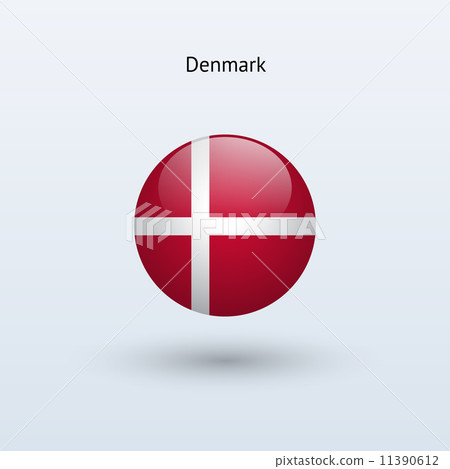Denmark round flag. Vector illustration.-插圖素材 [11390612] - PIXTA圖庫