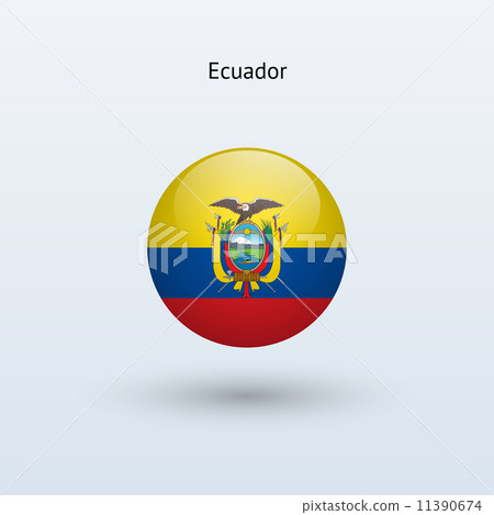 Ecuador round flag. Vector illustration. - Stock Illustration [11390674 ...