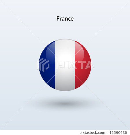 France round flag. Vector illustration. - Stock Illustration [11390686 ...