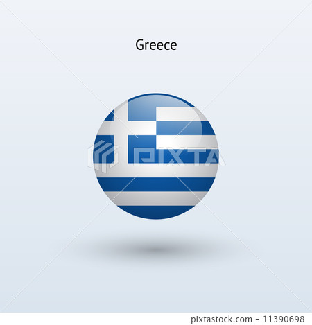 Greece round flag. Vector illustration. - Stock Illustration [11390698 ...