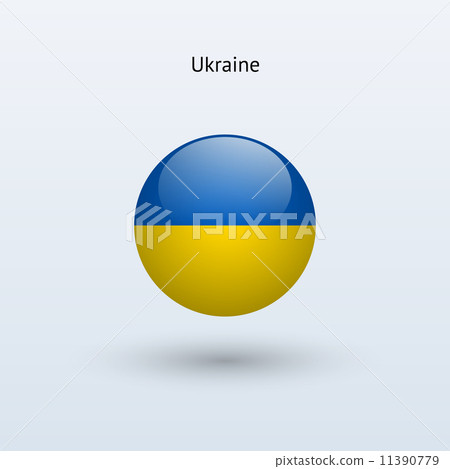Ukraine round flag. Vector illustration. - Stock Illustration [11390779 ...