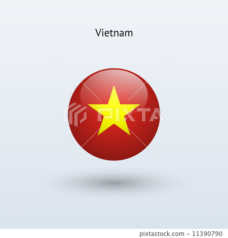 Vietnam round flag. Vector illustration. - Stock Illustration [11390790 ...